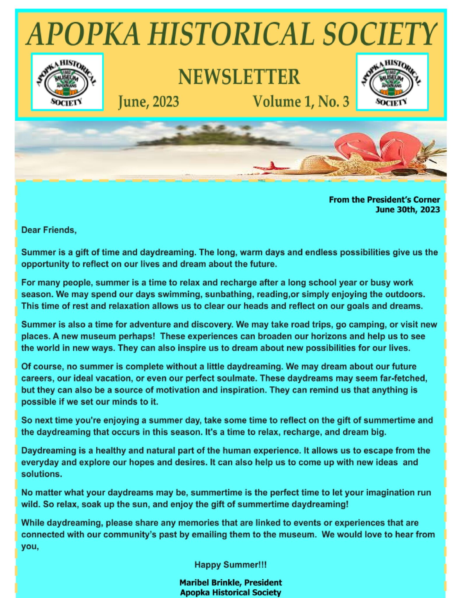 Newsletter – The Apopka Museum